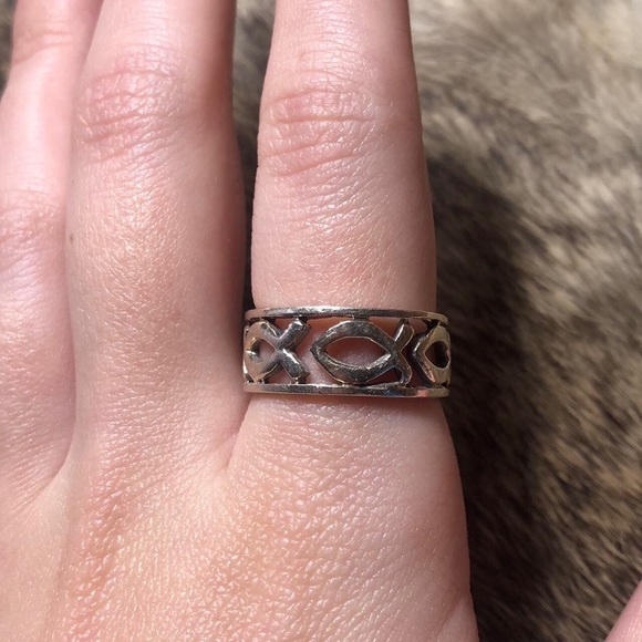 Jewelry | Vintage Sterling Silver Ichthys Jesus Fish Ring | Poshmark